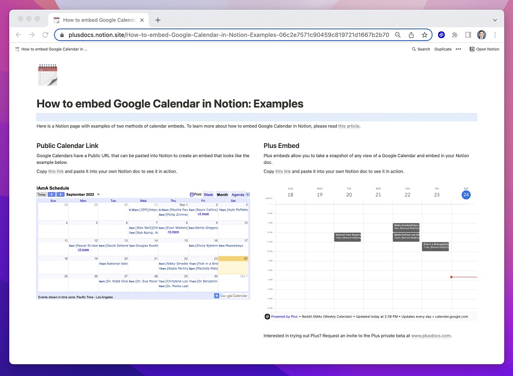 How To Embed Google Calendar In Notion Plus